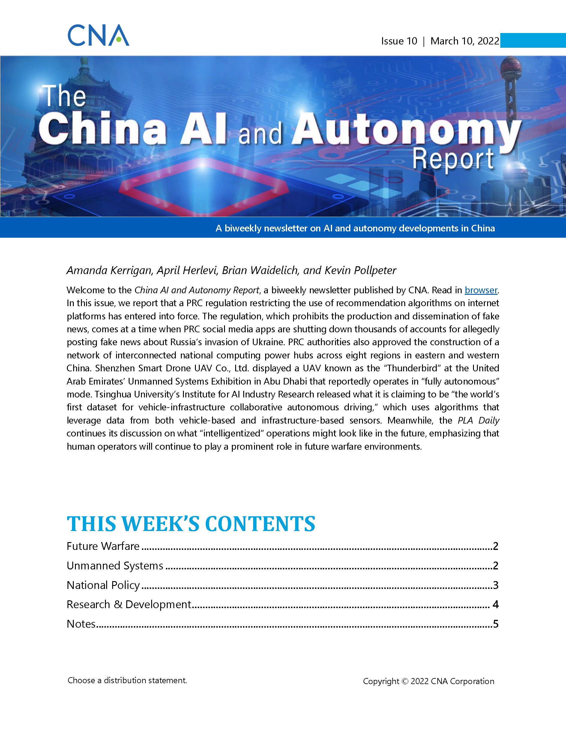 Issue 10, March 10, 2022 | CNA