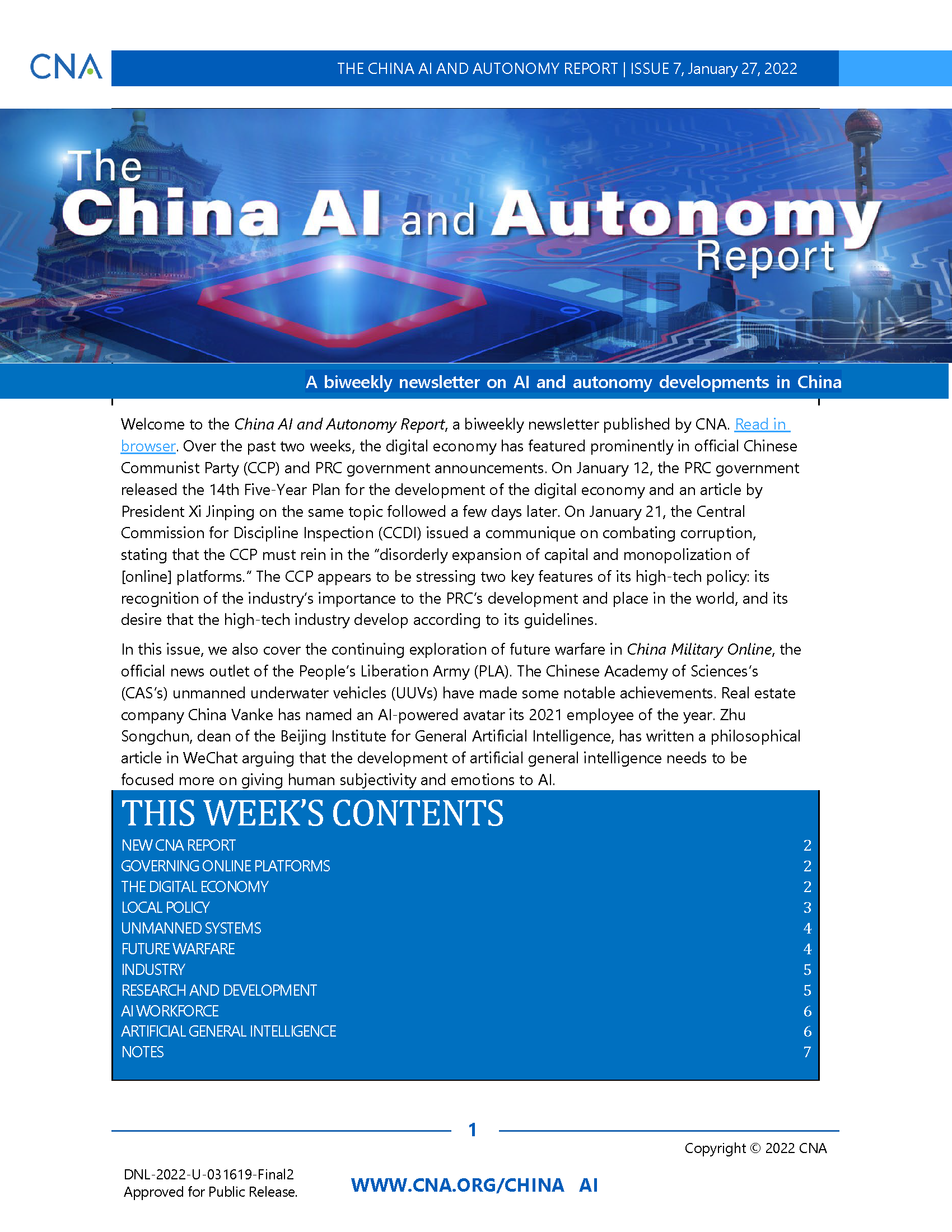 Issue 7, January 27, 2022 | CNA