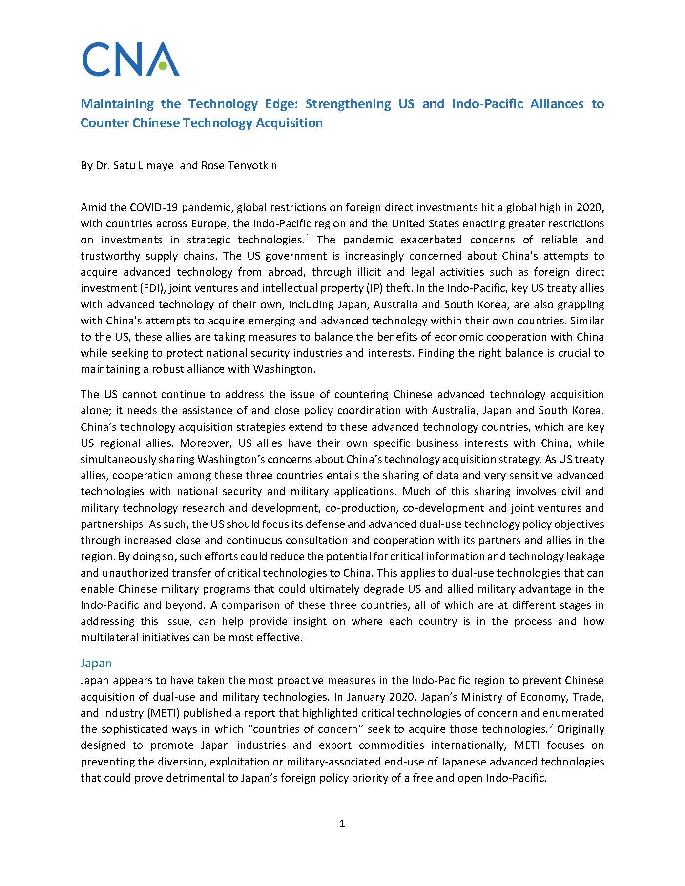 Maintaining the Technology Edge: Strengthening US and Indo-Pacific ...