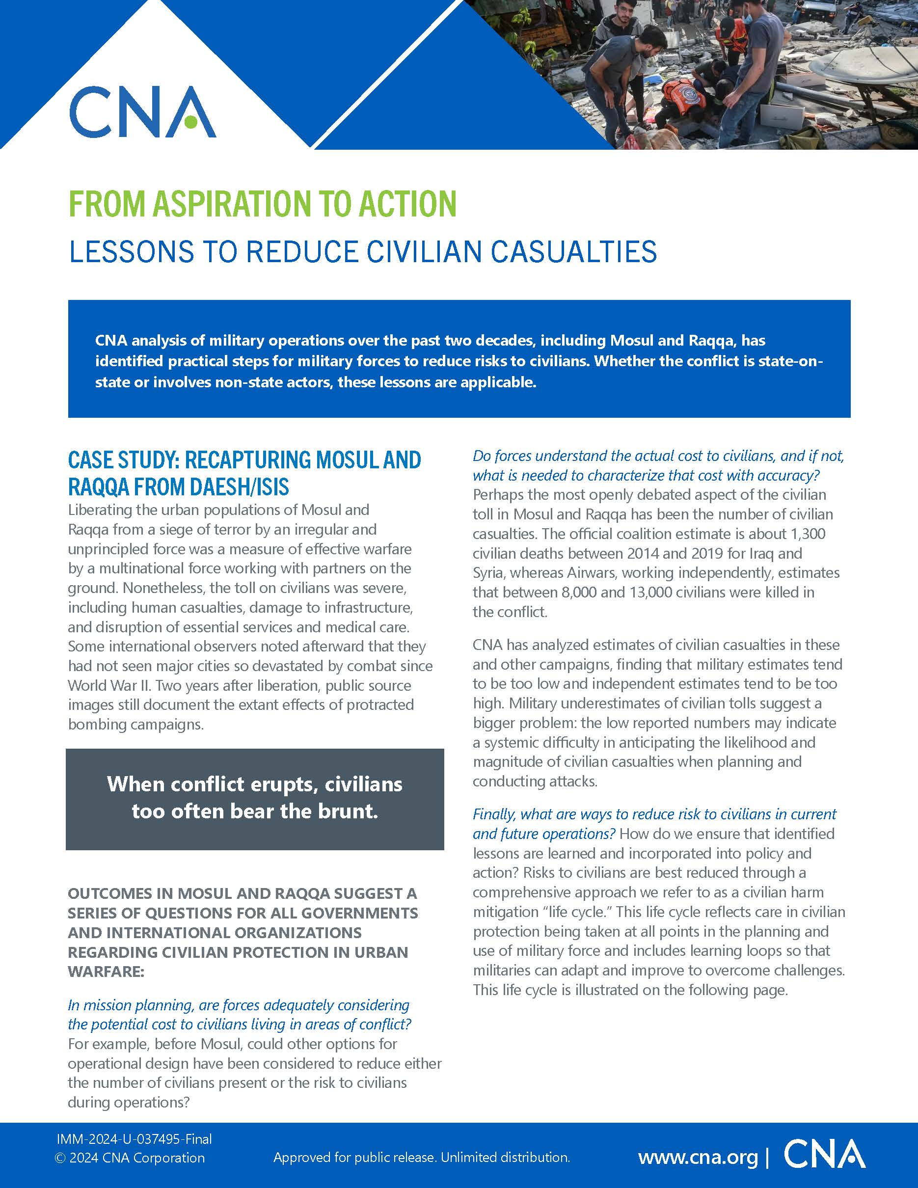 Lessons to Reduce Civilian Casualties | CNA