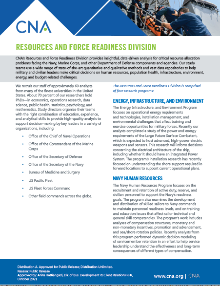 RESOURCES AND FORCE READINESS DIVISION | CNA